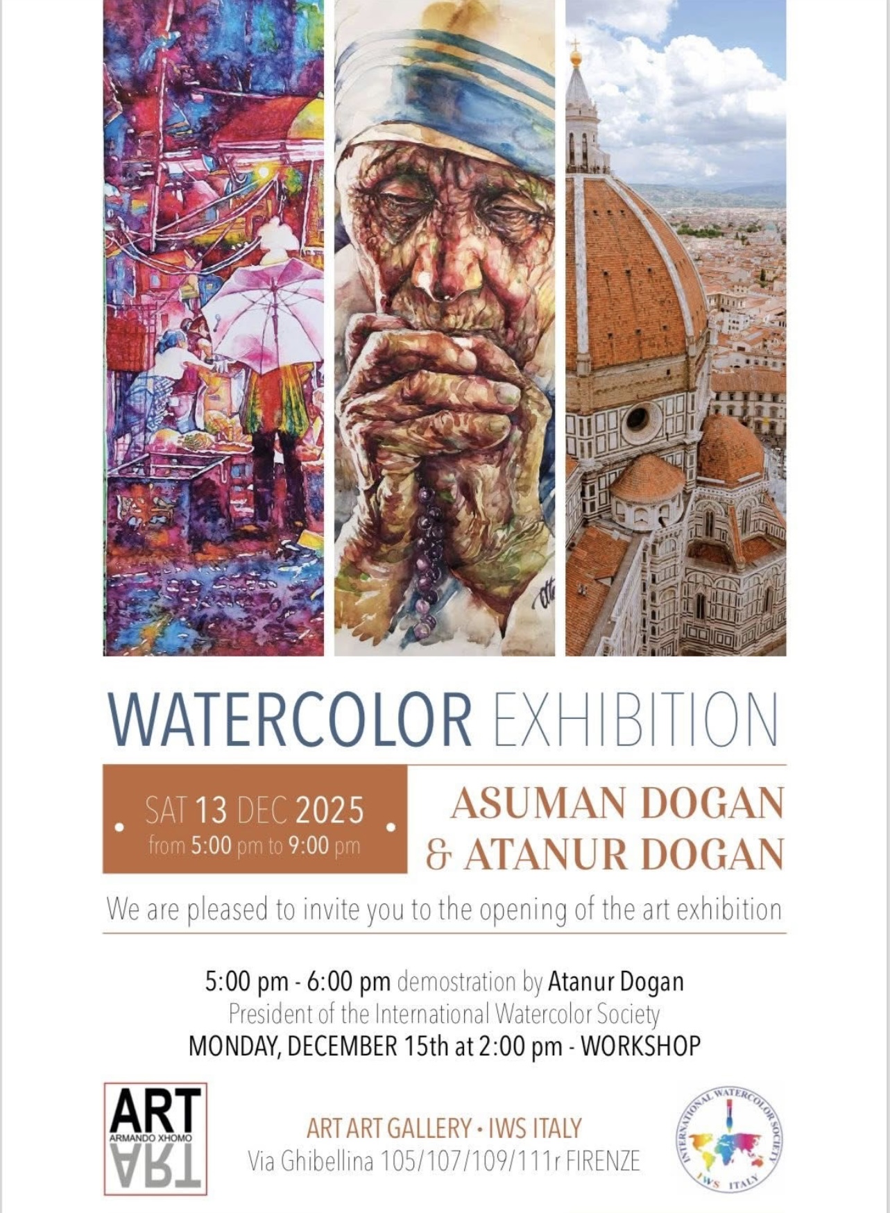 Watercolor exhibition e workshop di Asuman e Atanur Dogan alla galleria ...